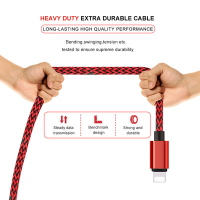 Durable Custom Cable Assemblies Lightning To Usb Cable Fast Charge For Iphone