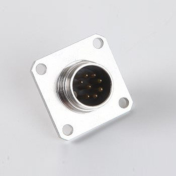Square Flange Metal Aisg Connector , M16 Socket Cable Solder Type Connector 8 Pin