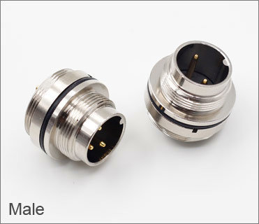 M16 Socket Electrical Wire Connectors Front / Panel Mount Ce Rohs Certificated