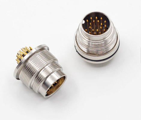 Oem M16 19 Pin Connector , Aisg Panel Mount Ip67 Waterproof Connectors