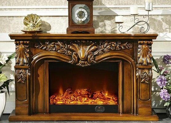 Harz-Weiß malte freie stehende elektrische Kamin-antike Kamin-Einfassungen