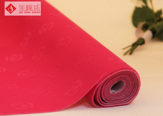1.48m Red Printed Velvet Fabric , Flock Fabric Material 100% Nylon Jewelry Box Liner Fabric