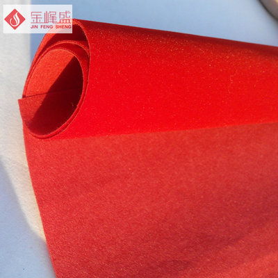 1.5M Plain Red Velvet Flock Fabric For Jewellry Box , Polyester Velvet  Upholstery Fabric