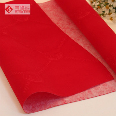 Jewellery Box Red Velvet Flock Fabric , Velvet Tricot Lining Fabric For Packing
