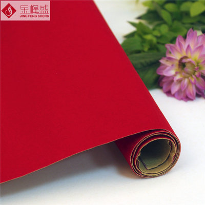 Adhesive Glue Red Tricot Lining Fabric Velvet Flocked for Packaging Box Material