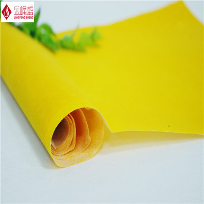 Long Pile Flocking Cotton Yellow Velvet Fabric For Luxury Watch / Gift Box