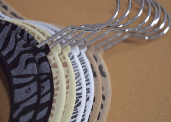 Leopard Print Velvet Flocked Hangers , Shirts / Padded Sweater Hangers
