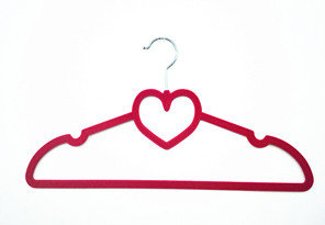 Lightweight Red / Purple Velvet Flocked Hangers With Chrome Plated Hook