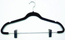 Wardrobe Ladies / Man Trousers / Jeans Velvet Flocked Hangers With Metal Clip