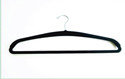 Fashionable Anti Slip Velvet Flocked Hangers Black With Flat Shoulder Pad