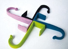 Portable Flocking Door Hook Flocked Clothes Hangers For Home / Hotel