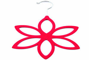 Space Saving Flower Velvet Scarf Hanger Yellow / Black Velvet Clothes Hangers