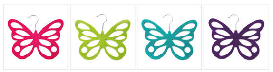 Butterfly Scarf Hanger Colored Clothes Hangers With Chrome Plated Hook