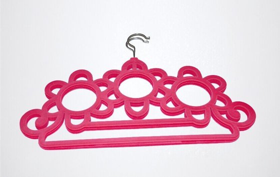 Rose Red Flower Scarf Hanger Velvet Covered Hangers For Turban / Burka
