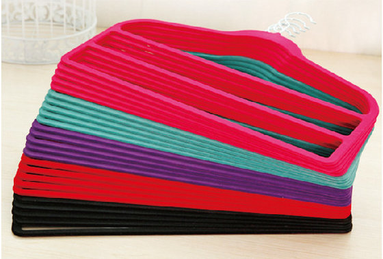 Colorful Lightweight 452mm Multiple Velvet Trouser Coat Hangers  BSCI / PAHS