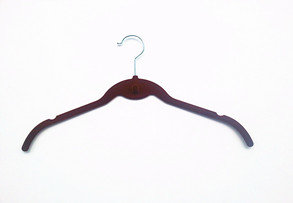 Fashion Wardrobe Anti Slip Velvet Shirt Hangers Brown For Suit / Jacket