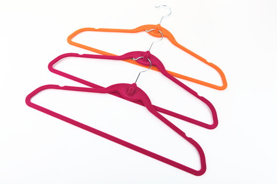 Orange Flocked Suit / T-Shirt Hangers Velvet Space Saving Hangers