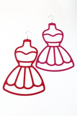 Fashion Red Dress Skirt Shape Flocked Scarf Hanger 495*290*5.5mm