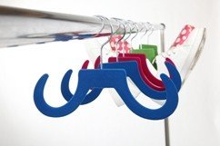 Luxury Pink / Blue Space Saving Shoes Velvet Hooks Beard Shaped