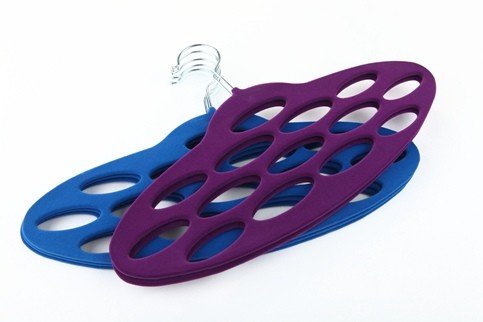 Purple 14 Holes Flocked Scarf Hanger for Hanging  Necklace / Earring / Stocking