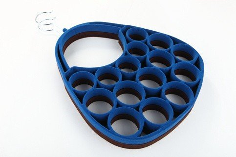 Contemporary 395mm Basket Velvet Scarf Hanger Blue Flocked Hangers