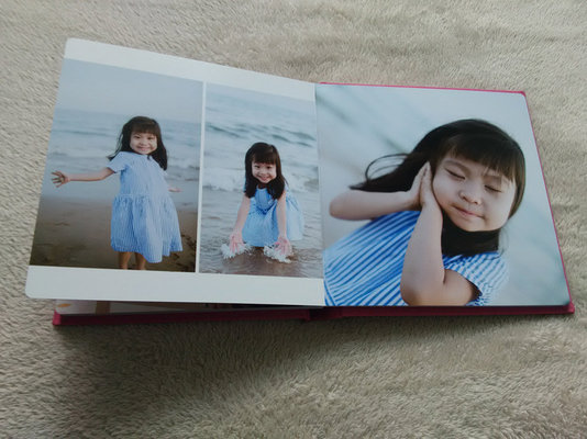 Álbum de foto elegante del niño de la tela del vintage 10x10 RGB con atajo