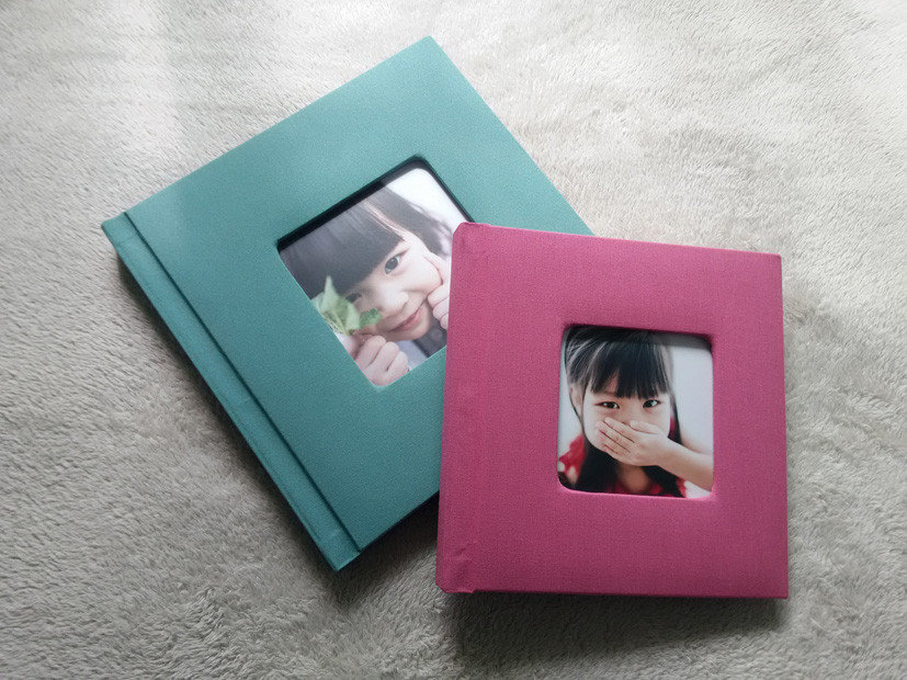 Álbum de foto elegante del niño de la tela del vintage 10x10 RGB con atajo