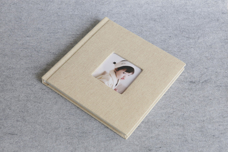 bebé grande 12x12/álbum de foto cubierto de tela de los amigos con la página interna resistente de la mancha