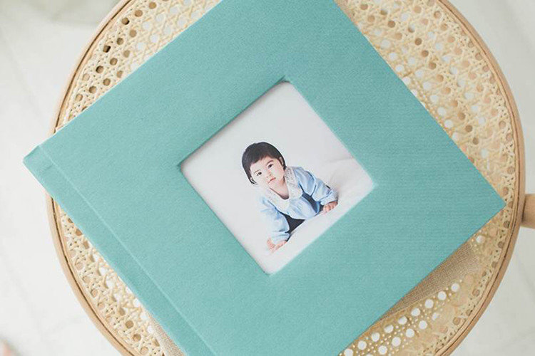 Contemporáneo 6 x 6 libros cubiertos de tela del álbum de la familia/del animal doméstico/de foto de los niños