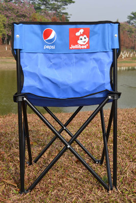 Logo de Pepsi imprimant les chaises de plage se pliantes grandes avec le cadre en acier enduit de poudre noire