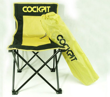 Chaise de plage se pliante jaune et noire faite sur commande avec le sac de transport, charge de 300 IBS