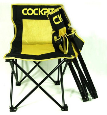 Chaise de plage se pliante jaune et noire faite sur commande avec le sac de transport, charge de 300 IBS