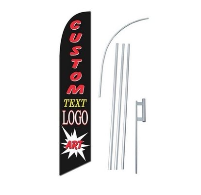 Bannière en aluminium personnalisée de drapeau de plage de taille de Polonais 15FT pour la terre en verre, drapeau de Swooper