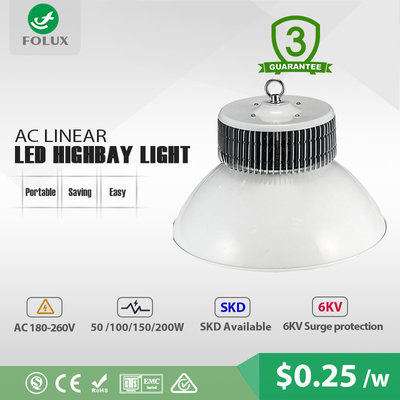 High luminous 180W High Bay LED Lighting Fixtures for Residential 18000LM CRI80
