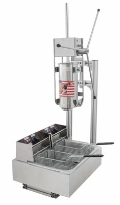 Stainless Steel Manual Churros Machine 5kw Power 12L Fryer With Molds