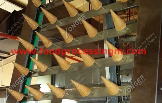 CE Certified Ice Cream Cone Machine with Full automatic filling paste,baking,rolling and conveying-counting