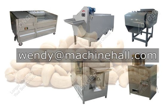 automatic cashew nuts processing machine plant with shelling machine,roasting machine,peeling machine with high quality