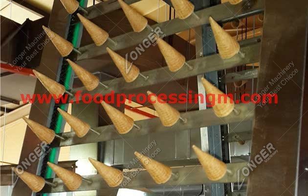 CE Certified Ice Cream Cone Machine with Full automatic filling paste,baking,rolling and conveying-counting