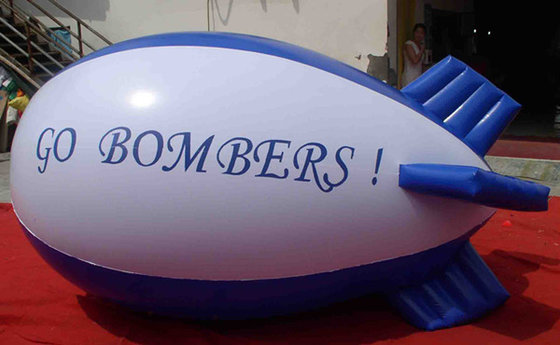 Wonderful White Outdoor Inflatable Blimp , Air Blimp Helium Balloons 6m Long