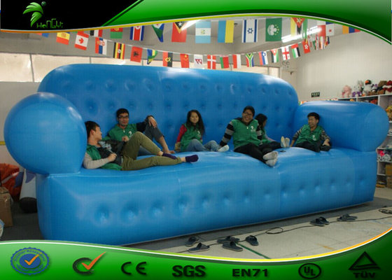 Promotional Waterproof Fabric Blue Inflatable Sofa Bed Approved EN14960