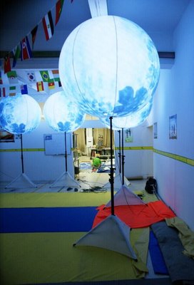 Custom Inflatable Lighting Decoration Advertising Tripod Balloon / Stand Lighting Balloon