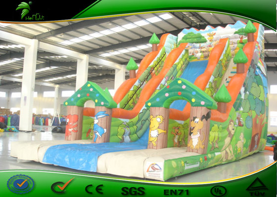 Amusement Park Forest Theme Inflatable Bouncy Castle Slide For Kids