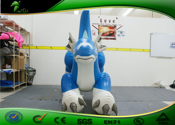Fire - Resistance Inflatable Cartoon Characters , Inflatable Blue Dragon For Riding