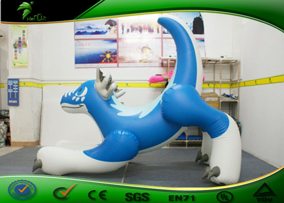 Fire - Resistance Inflatable Cartoon Characters , Inflatable Blue Dragon For Riding