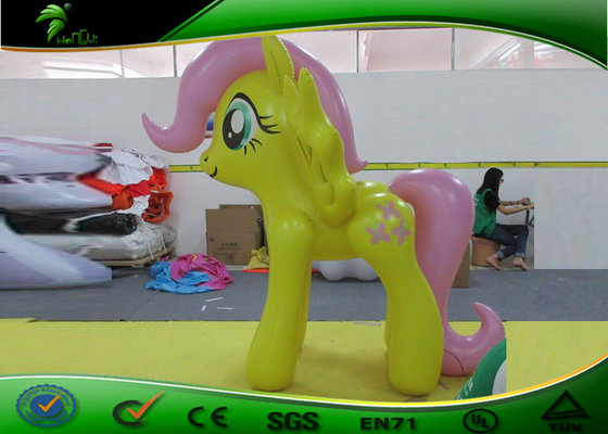 Outdoor Holiday Inflatables Yellow Little Horse With LED Light 1.5m Tall