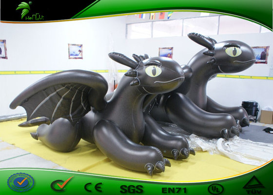 PVC Inflatable Cartoon Characters Giant Black Inflatable Toothless Dragon