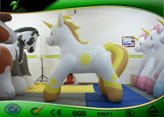 Stretchy Inflatable Cartoon Characters Unicorn Toys With 0.4mm Waterproof PVC