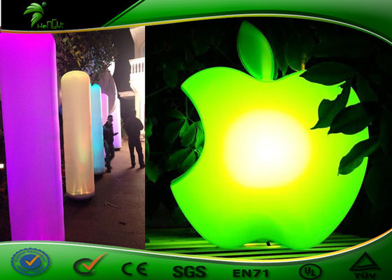 Green Inflatable Lighting Decoration Big LED Apple Model Damp Proof