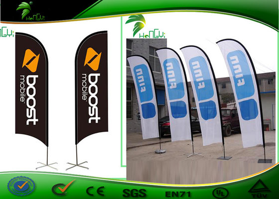 Knife Shaped 5m Flying Beach Business Flags And Banners With Digital Printing