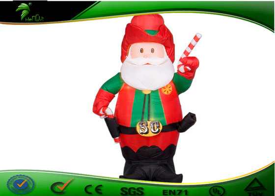 Durable Inflatable Holiday Decorations Red Christmas Party Cartoons With Standard Blower